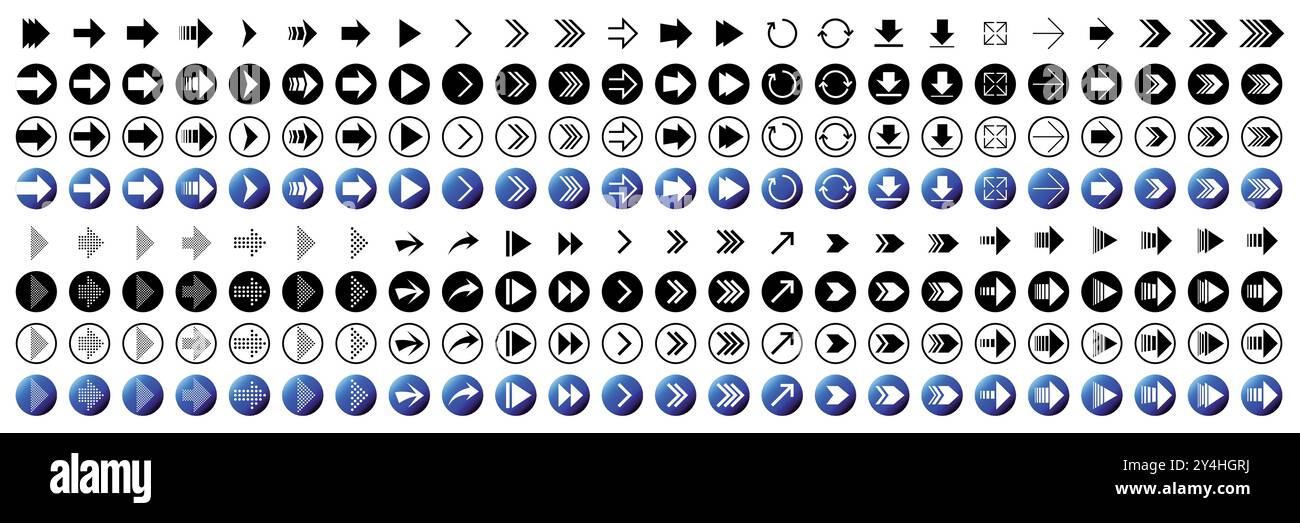 Set of buttons with arrows - vector illustration Stock Vector Image ...