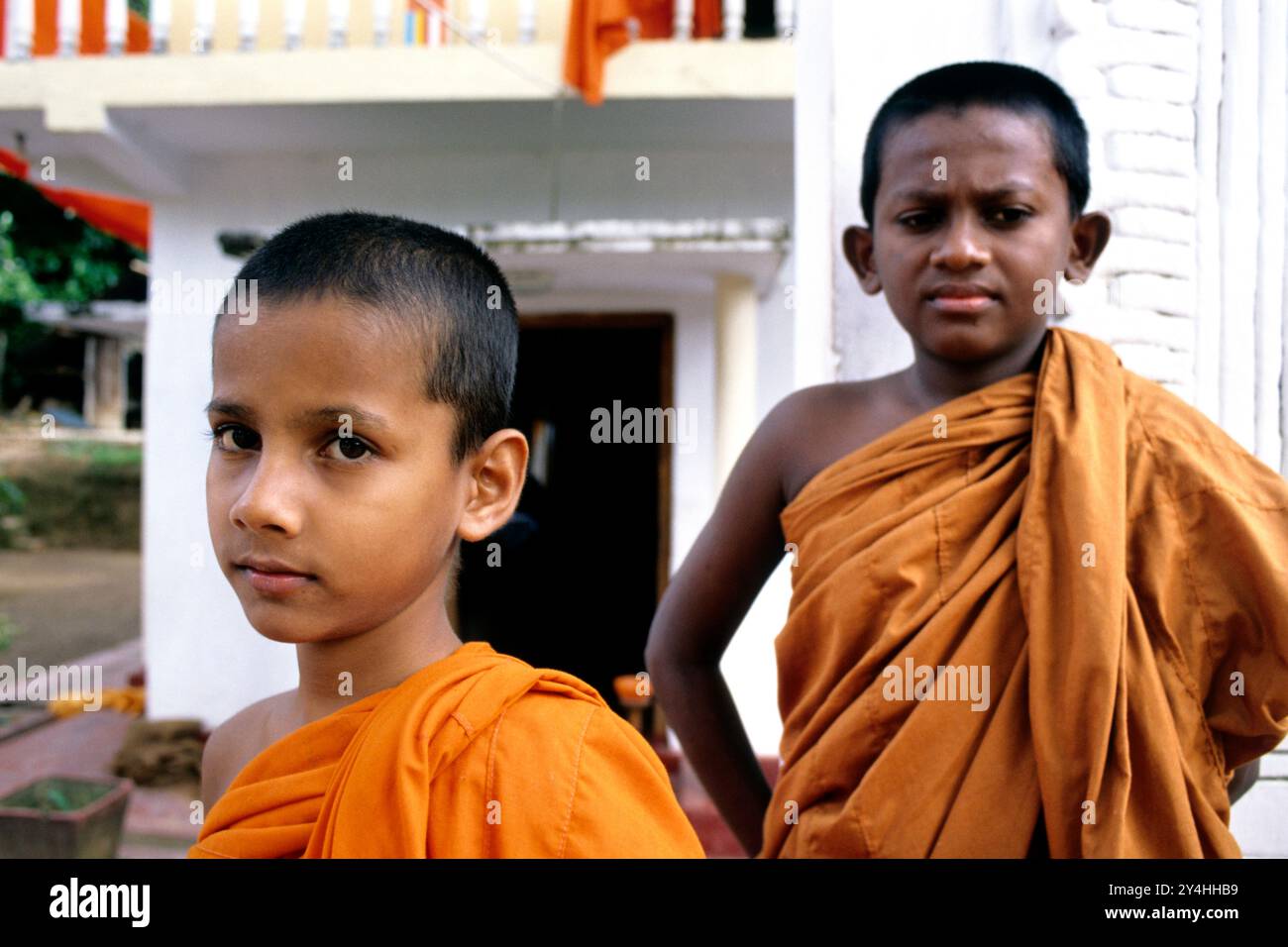 Asia. Sri Lanka. Young Monks In A Monastery In Hikkaduwa Stock Photo ...