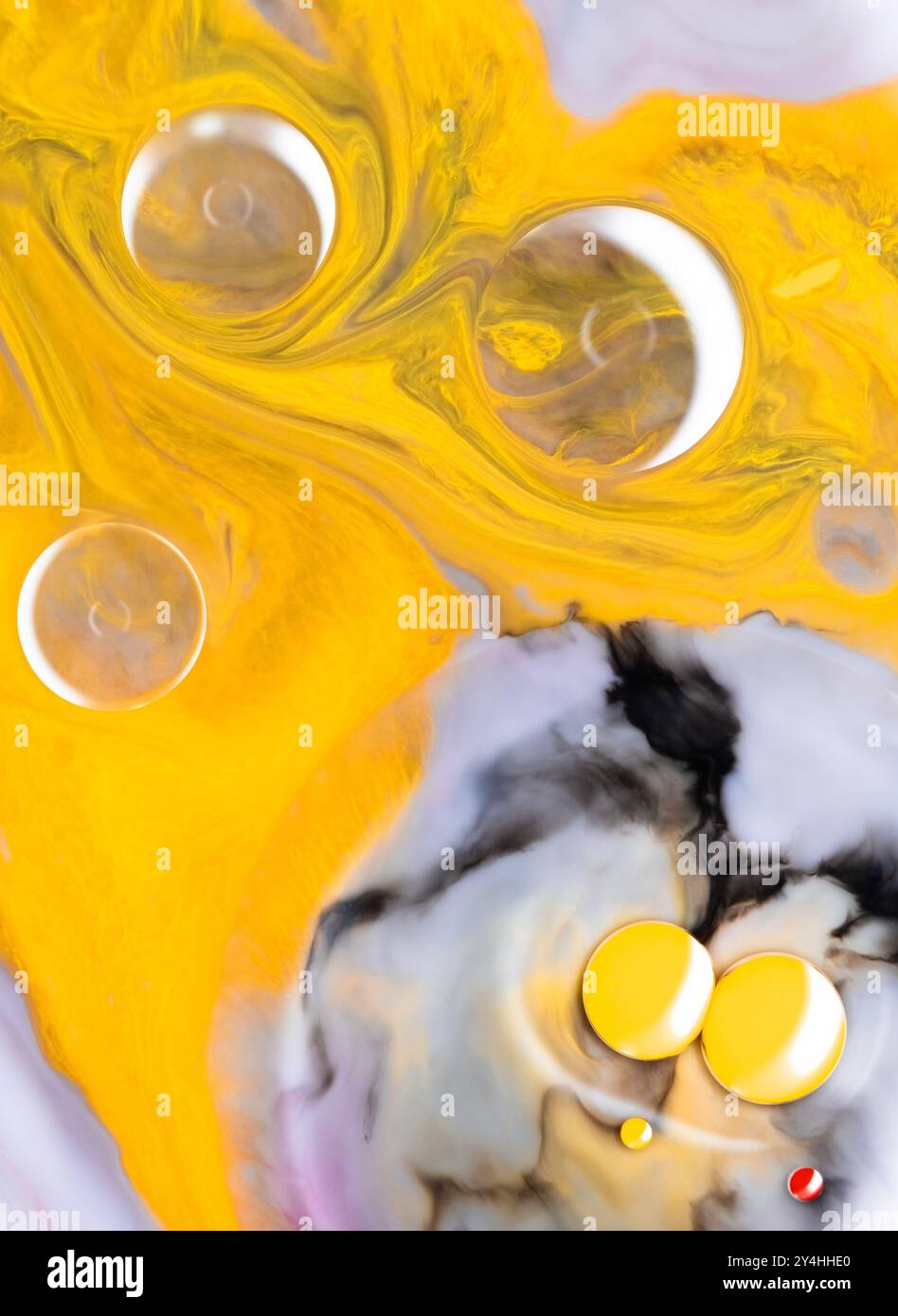 Surreal, bold, abstract background strong yellow and black colours ...