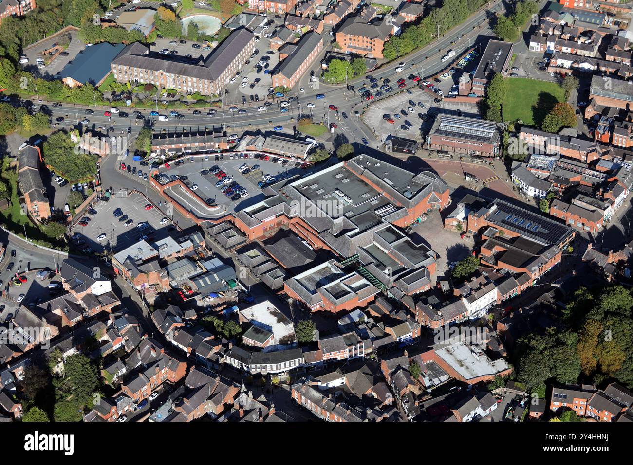 aerial view of Congelton town centre with the Bridestone Shopping ...