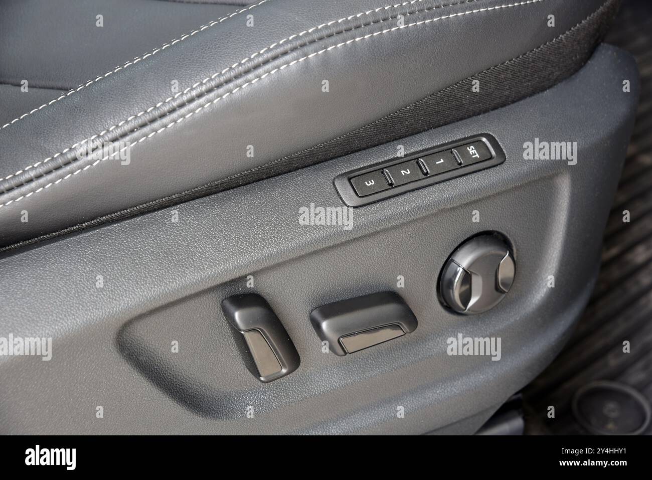 Buttons for adjusting seat position Stock Photo - Alamy