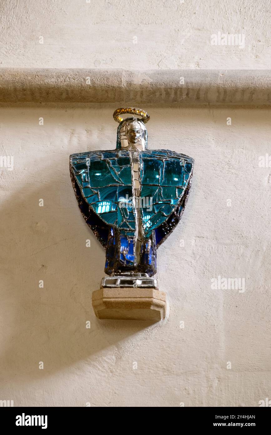 Andrew Logan blue broken mirrored glass sculpture 'Reflecting Virgin ...