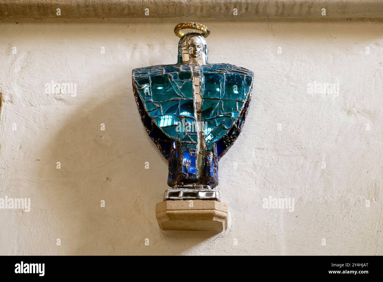 Andrew Logan blue broken mirrored glass sculpture 'Reflecting Virgin ...