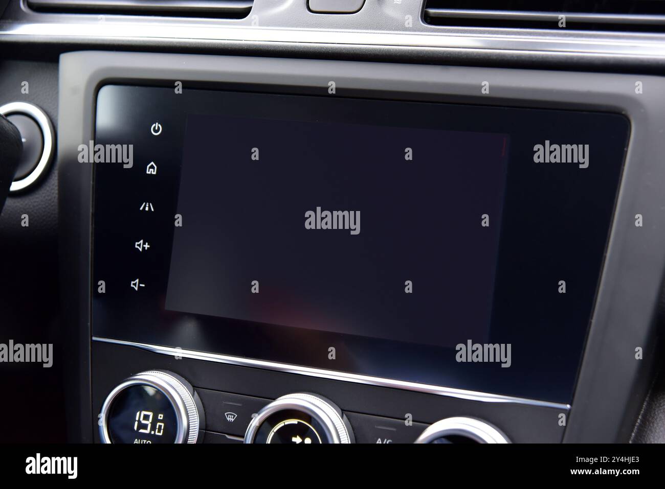 Screen multimedia system on dashboard in a modern car Stock Photo - Alamy