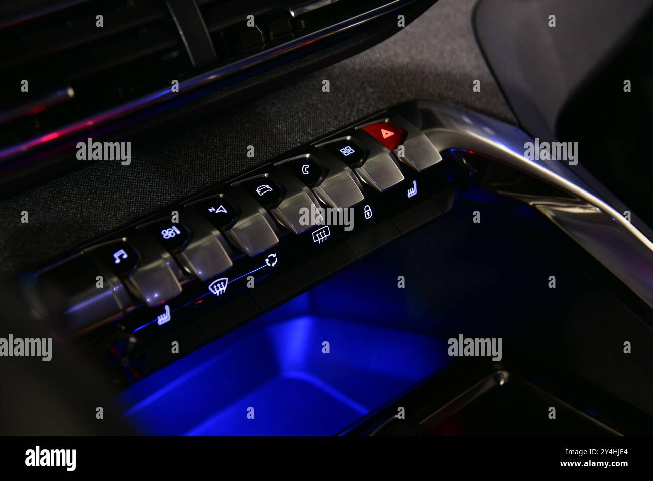 Panel with buttons on the control panel of car Stock Photo - Alamy