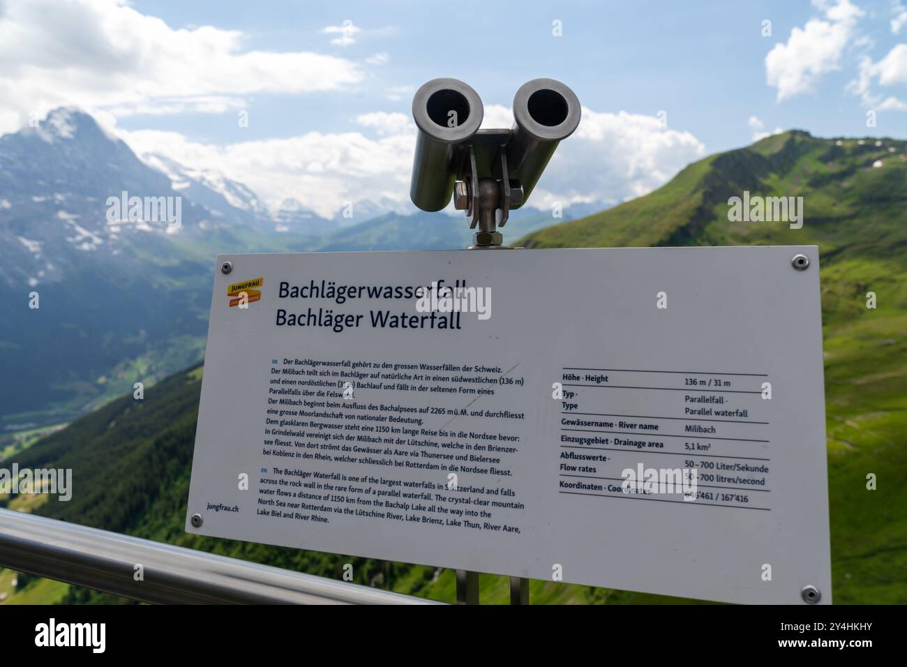 Grindelwald, Switzerland - July 20, 2024: Sign for the ...