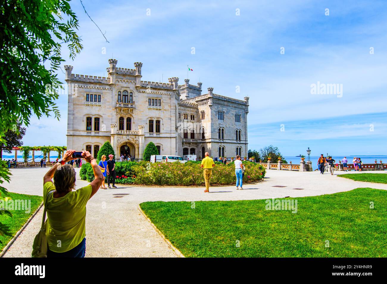 TRIESTE, ITALY – MAY 29, 2024: Miramare Castle. This historic castle ...