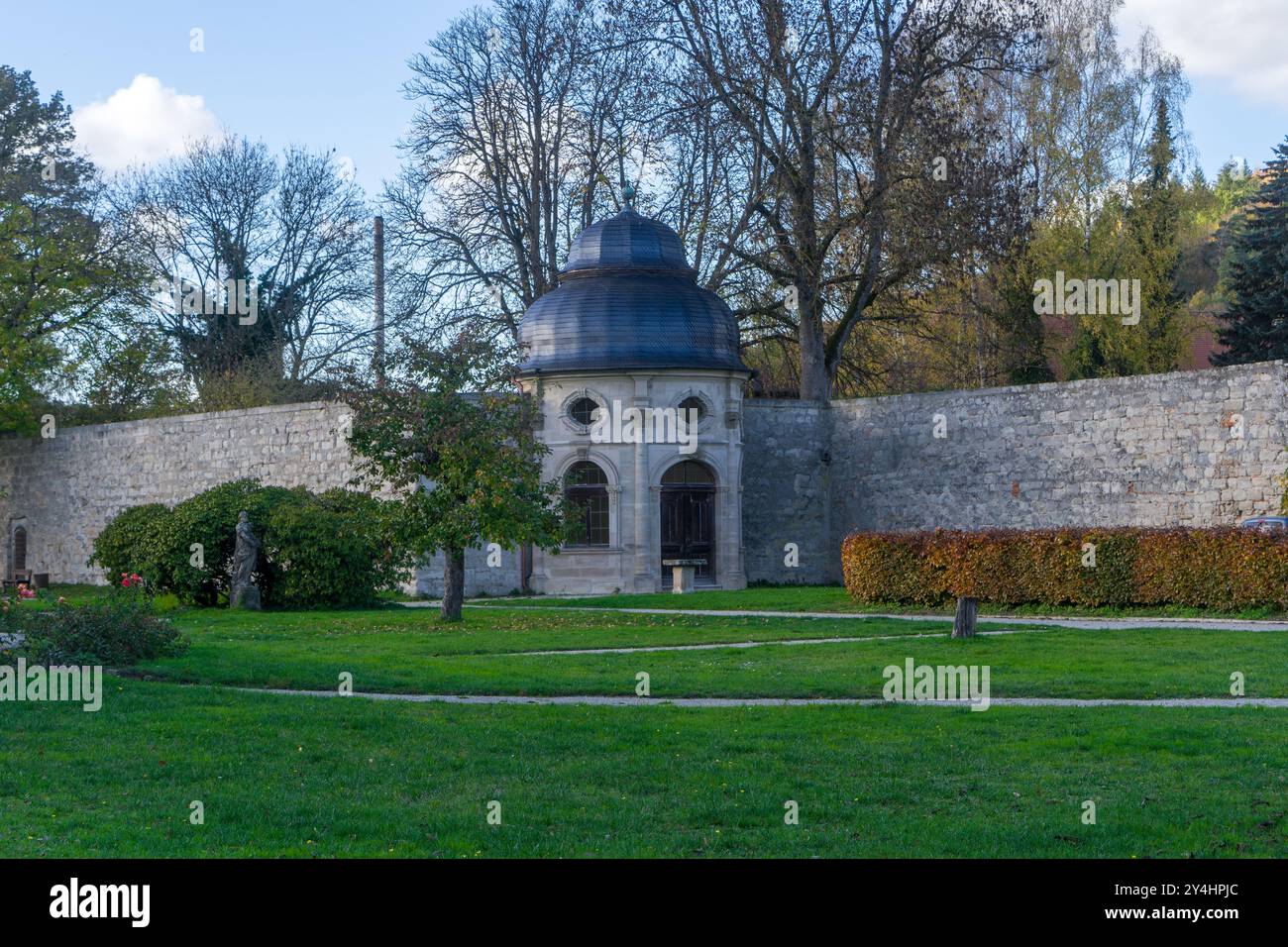 Monastery garden in the german village called Ebrach Stock Photo - Alamy