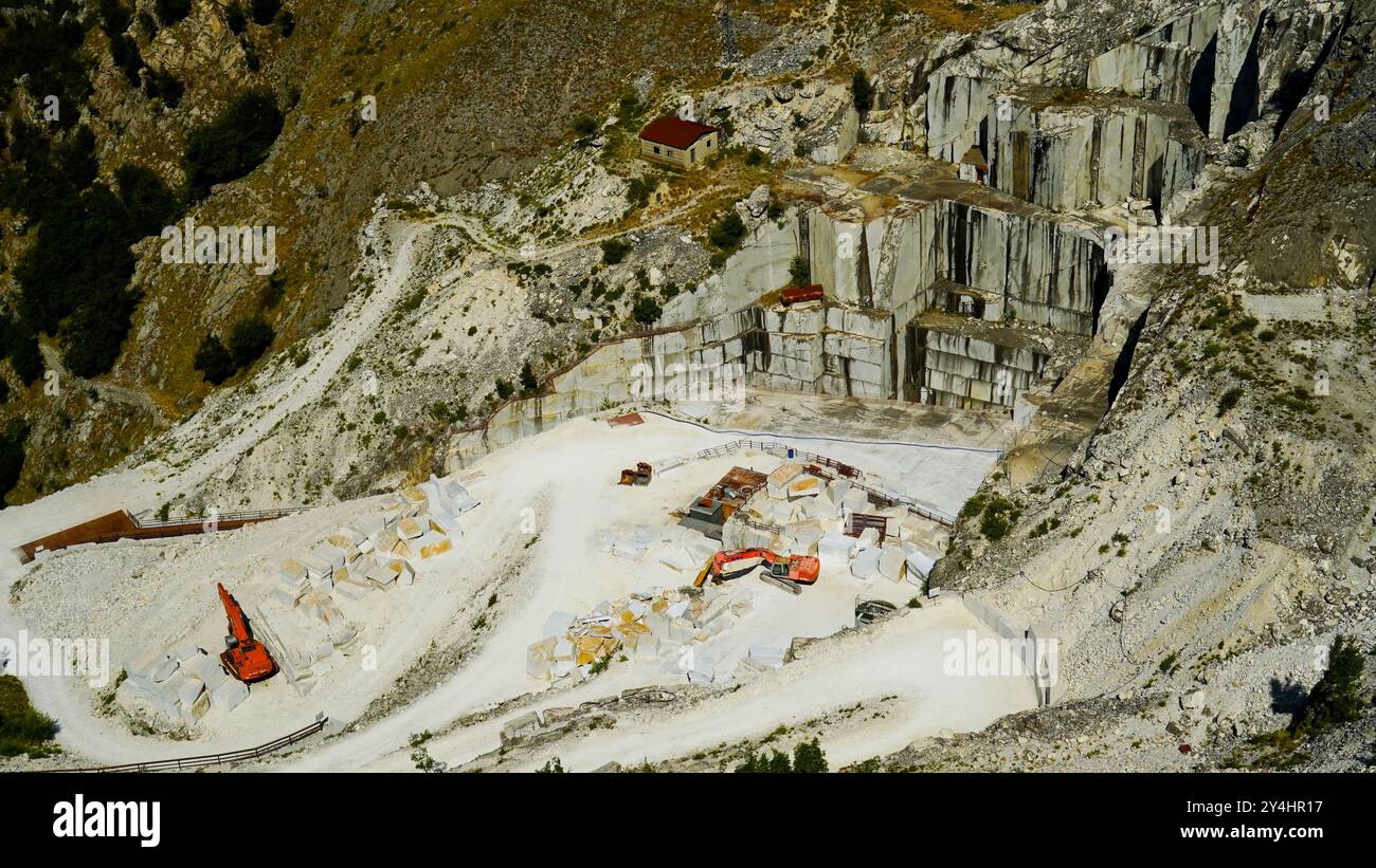 Panorama of the Carrara marble mines of the Apuan Alps,Massa,Carrara ...