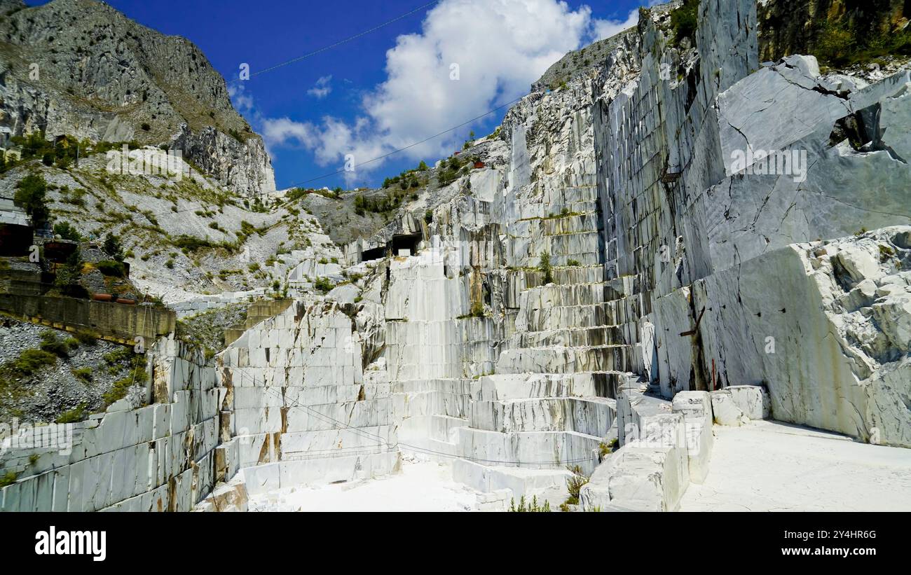 Panorama of the Carrara marble mines of the Apuan Alps,Massa,Carrara ...