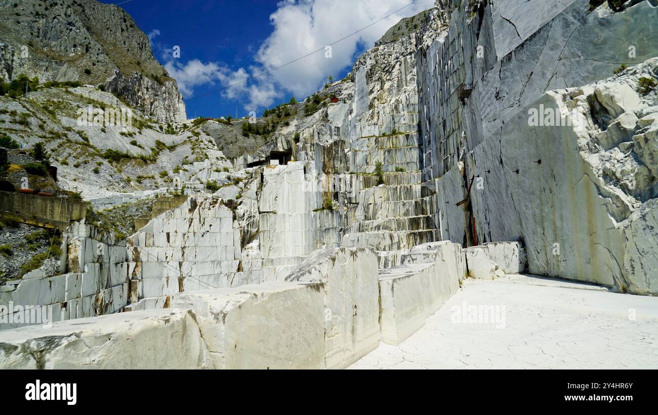 Panorama of the Carrara marble mines of the Apuan Alps,Massa,Carrara ...