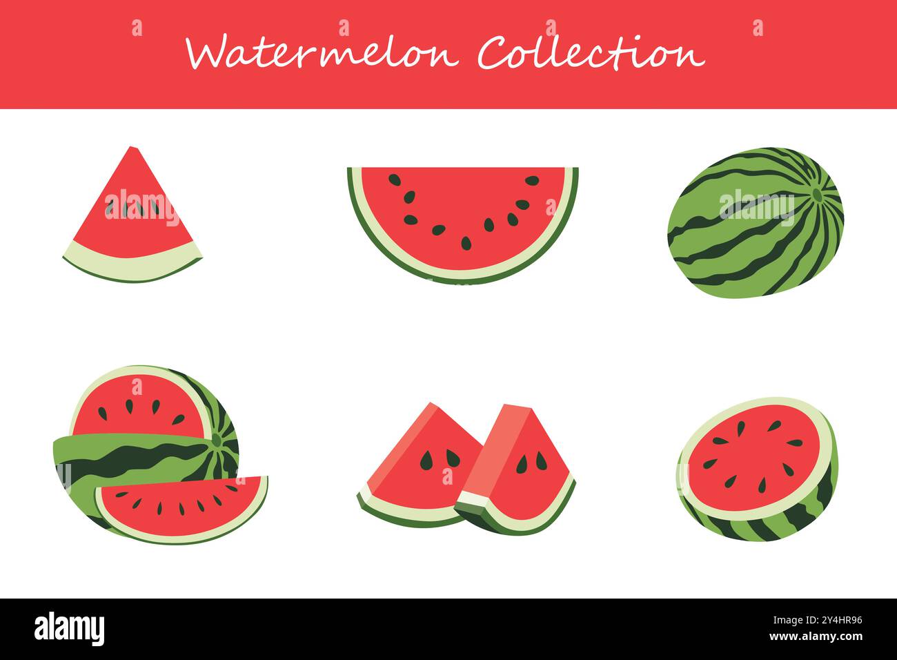 Fresh watermelon whole collection Stock Vector Images - Alamy