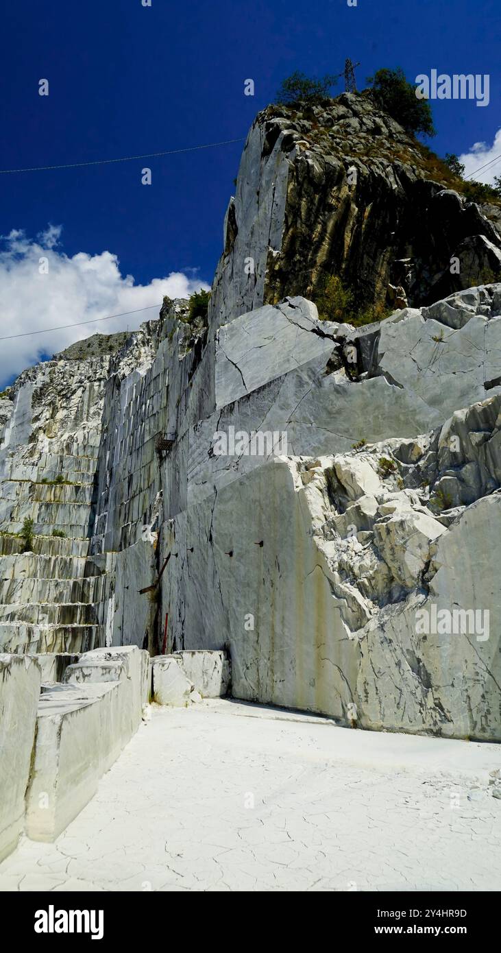 Panorama of the Carrara marble mines of the Apuan Alps,Massa,Carrara ...