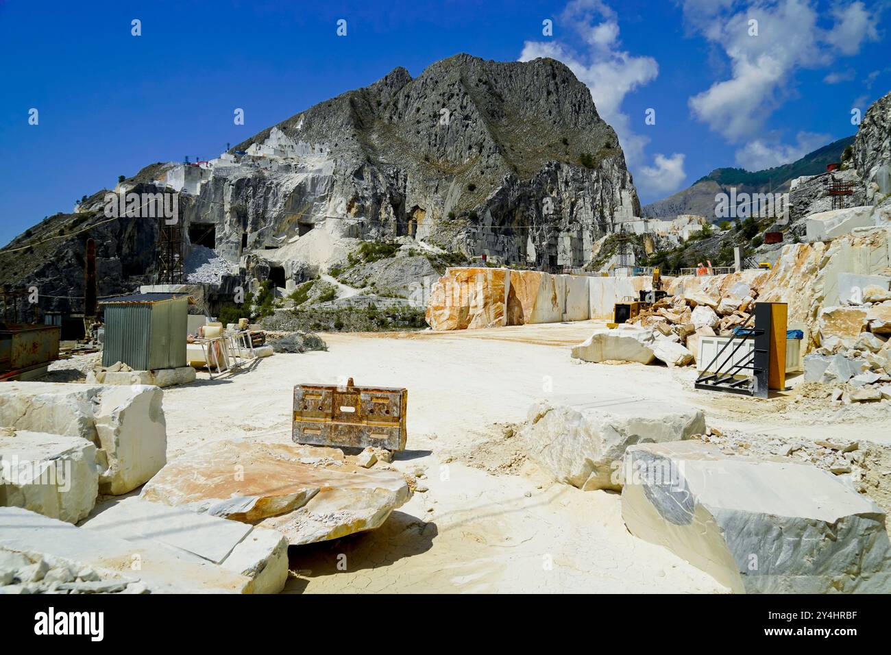 Panorama of the Carrara marble mines of the Apuan Alps,Massa,Carrara ...