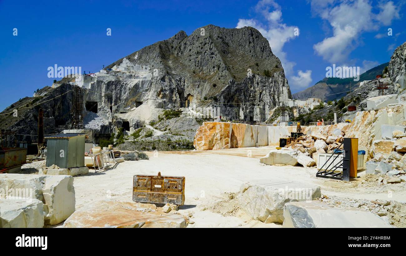 Panorama of the Carrara marble mines of the Apuan Alps,Massa,Carrara ...