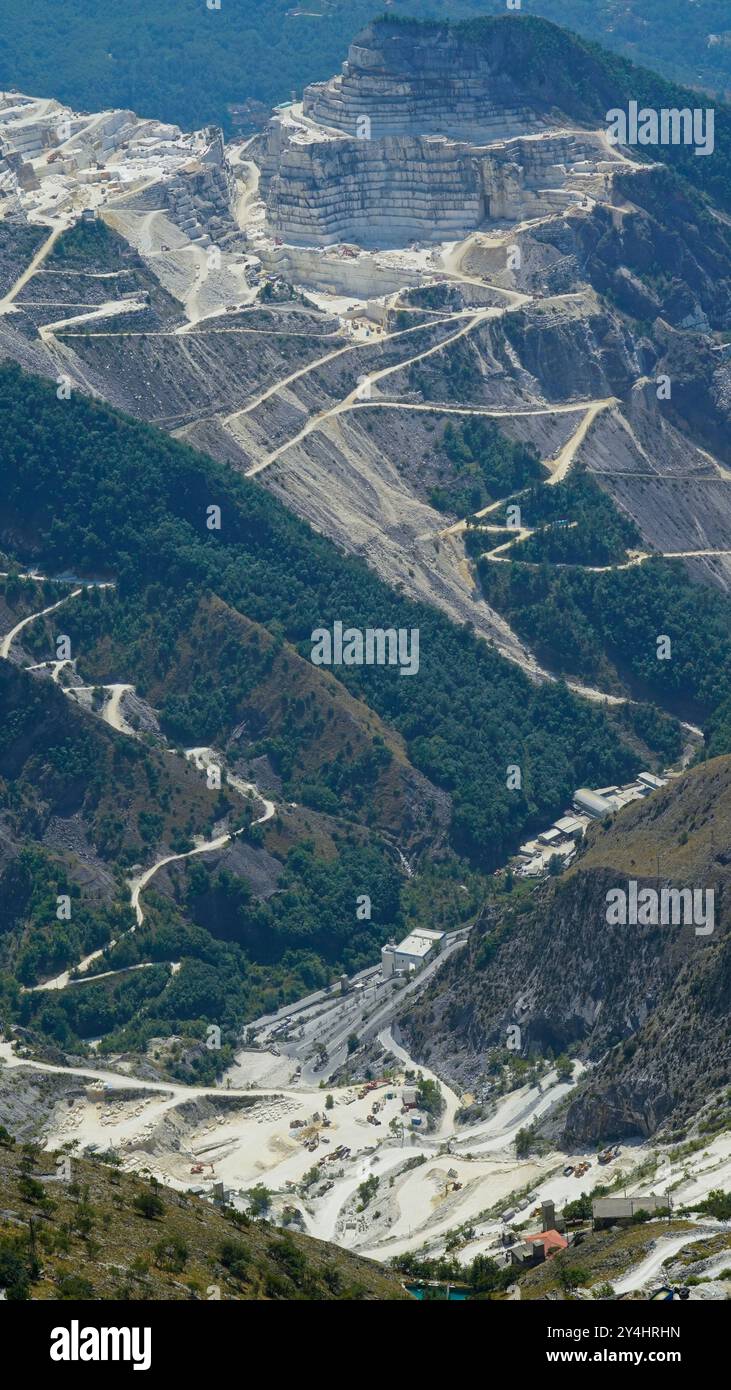 Panorama of the Carrara marble mines of the Apuan Alps,Massa,Carrara ...