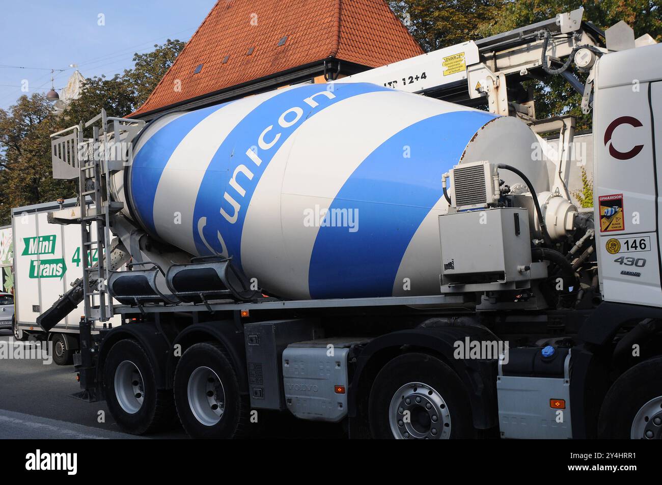 Copenhagen/ DenmarK/18 september 2024/ Unicon cementire holding truck ...