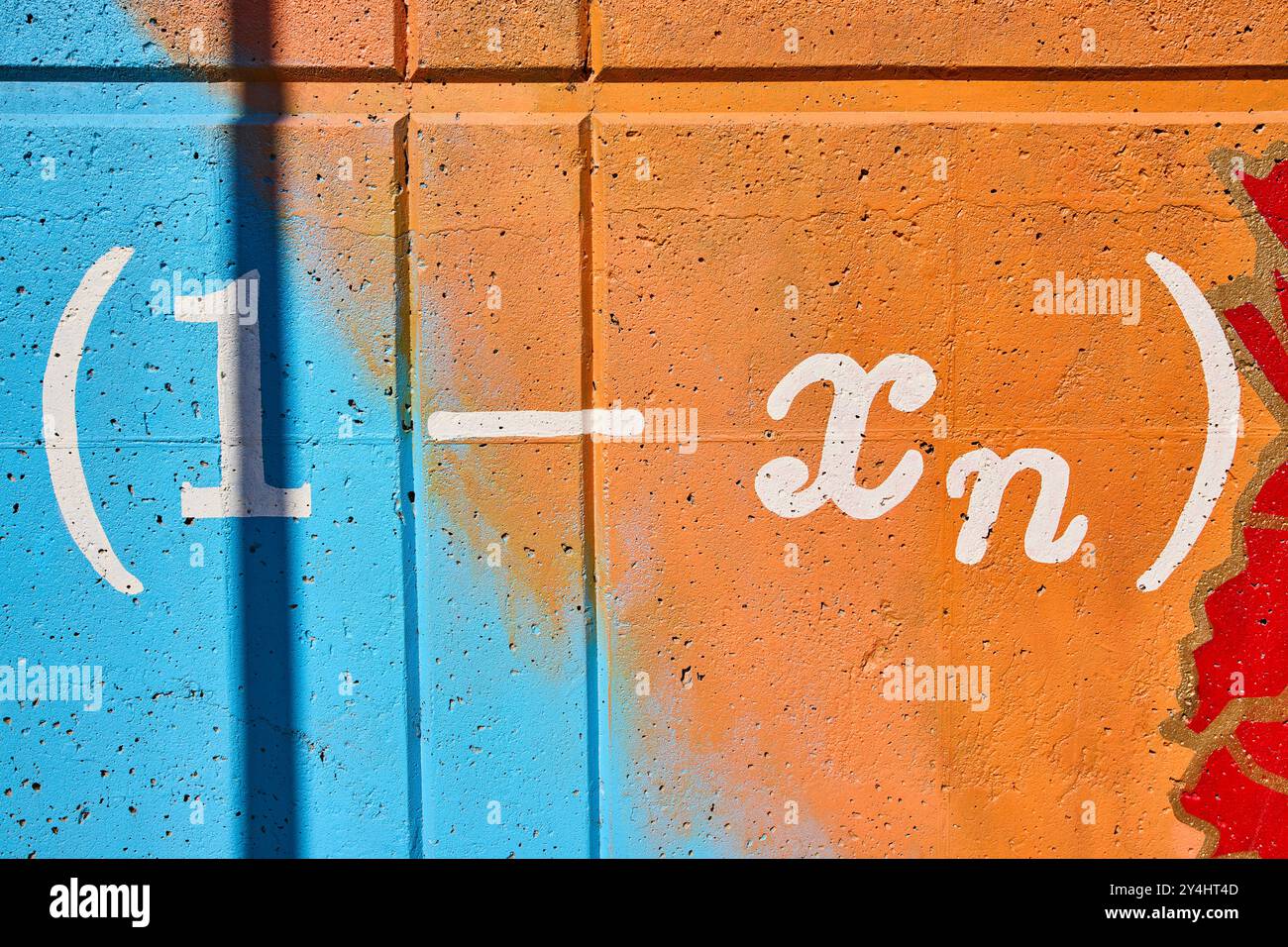 Mathematical Mural on Textured Wall in Toledo Urban Eye-Level View ...