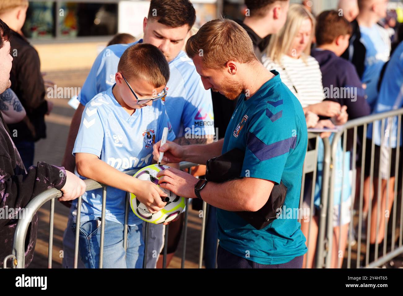 Coventry City's Jamie Allen signs autographs for fans ahead of the ...