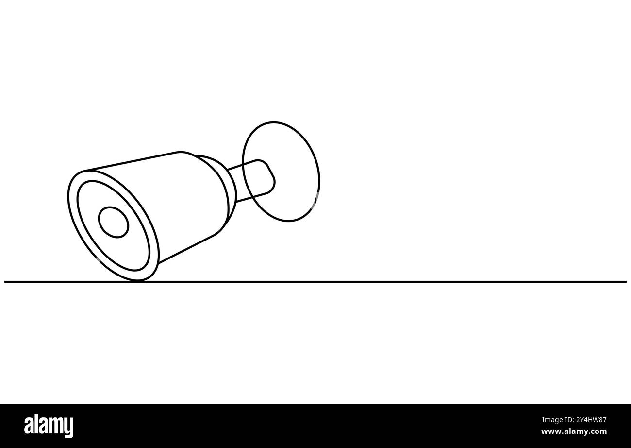 Single continuous line drawing of CCTV to monitor traffic movements and ...