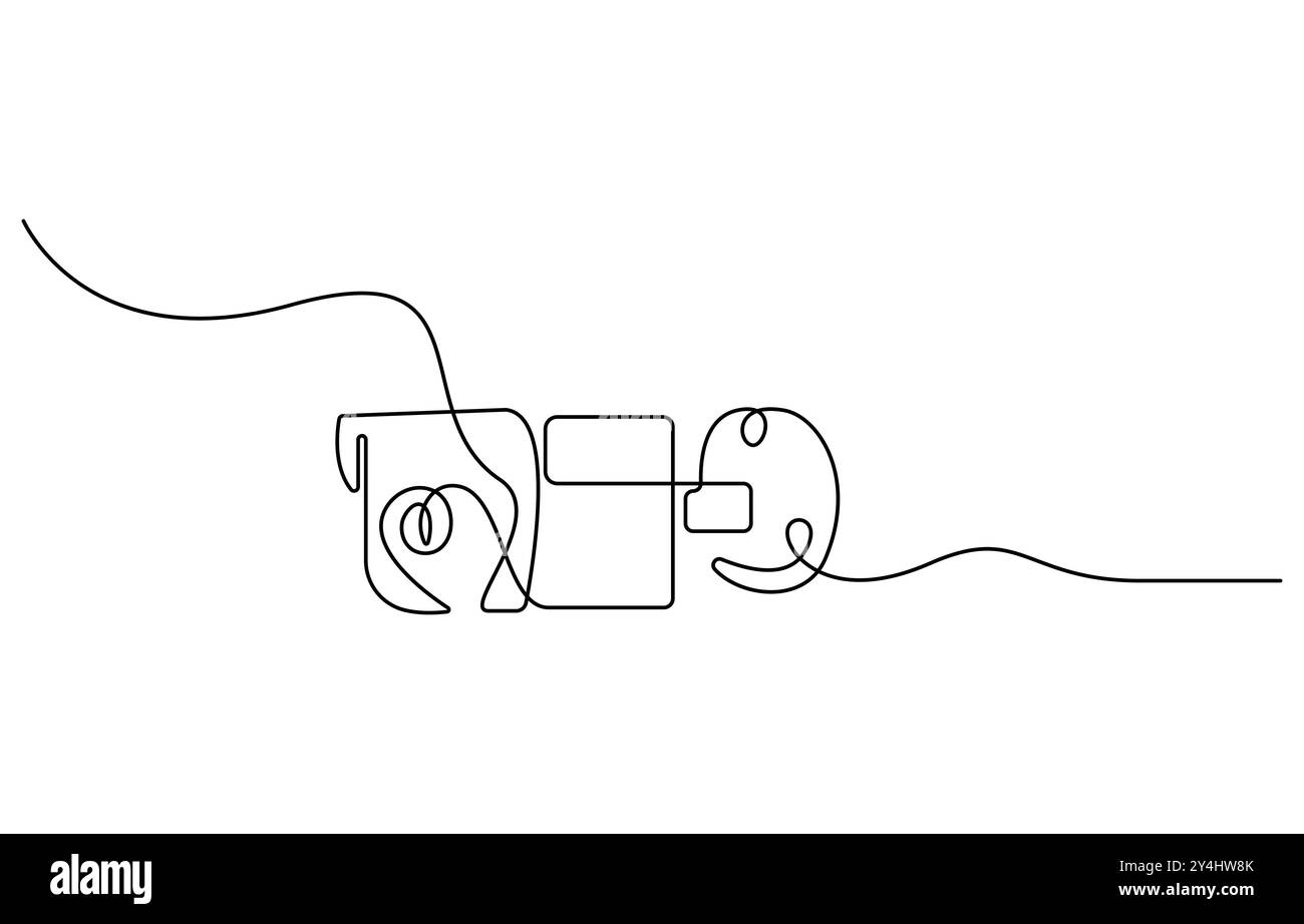 Single continuous line drawing of CCTV to monitor traffic movements and ...