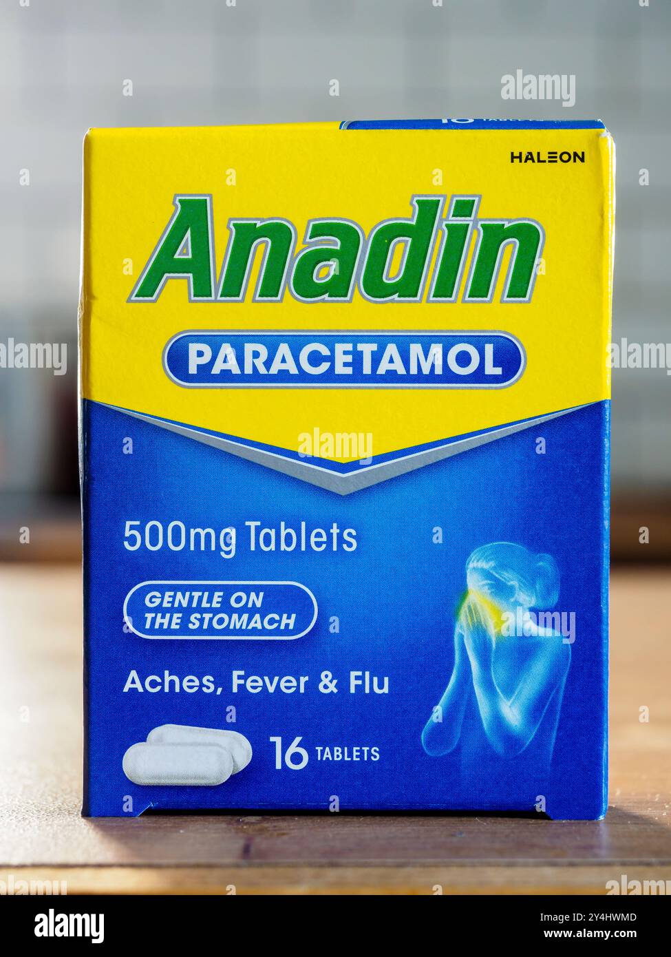 Manchester, UK, September, 18, 2024: Box of Anadin brand paracetamol ...