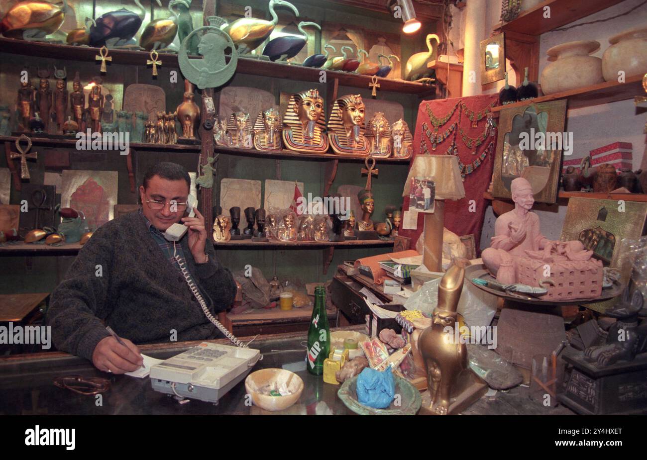 a Souvenir Shop at the main Bazaar or Market in the city of Cairo in ...