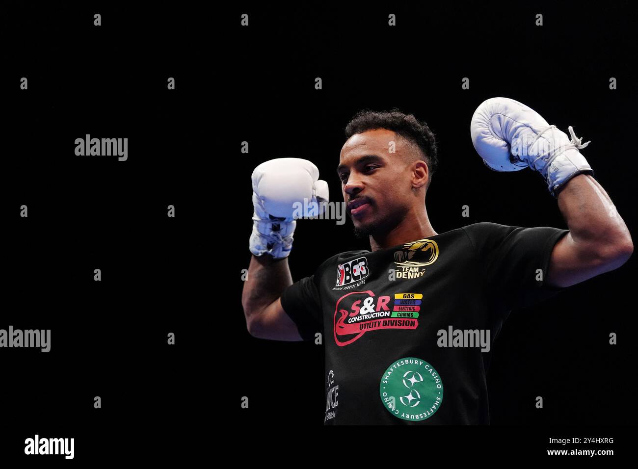 Tyler Denny during an open workout at Wembley Arena, London. The IBF ...