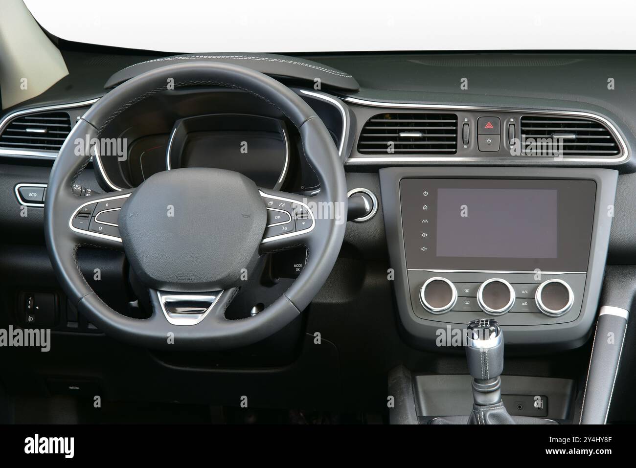 Interior of a passenger car with a dashboard Stock Photo - Alamy