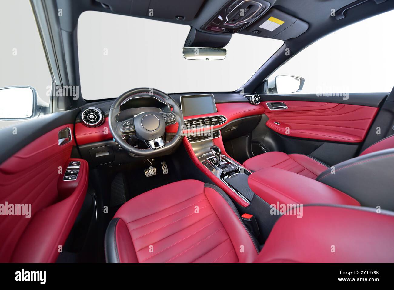 Interior of a passenger car with a dashboard Stock Photo - Alamy