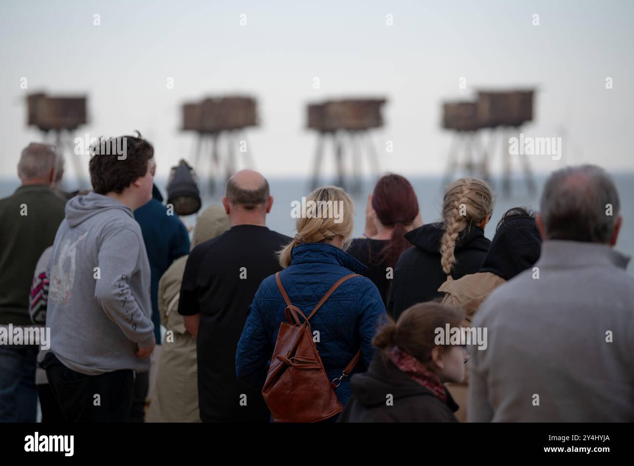 World War II Red Sands Maunsell Forts in the Thames Estuary Stock Photo ...