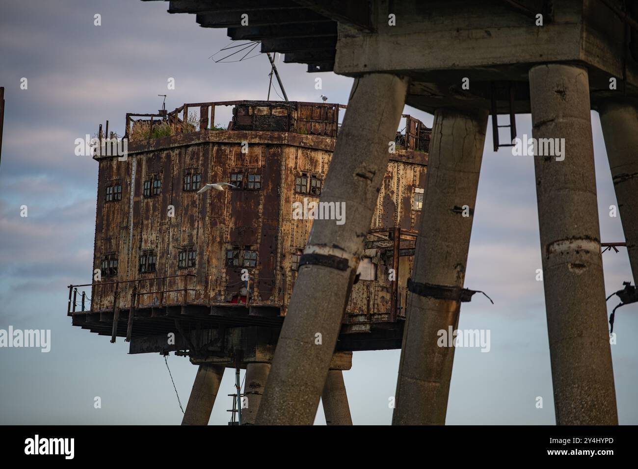 World War II Red Sands Maunsell Forts in the Thames Estuary Stock Photo ...