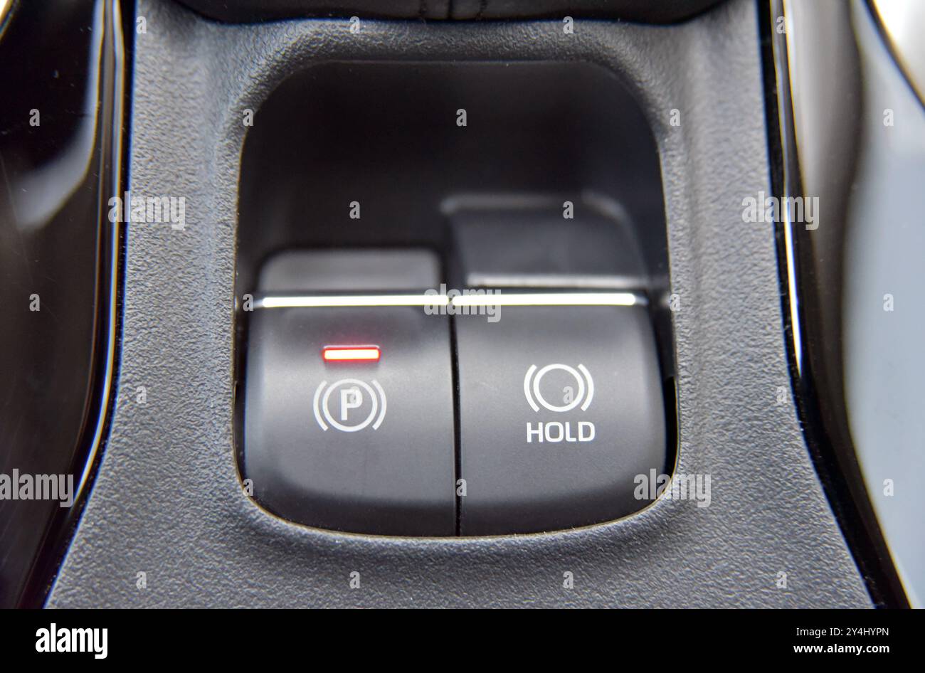 Button to activate the electric parking brake on the car Stock Photo ...