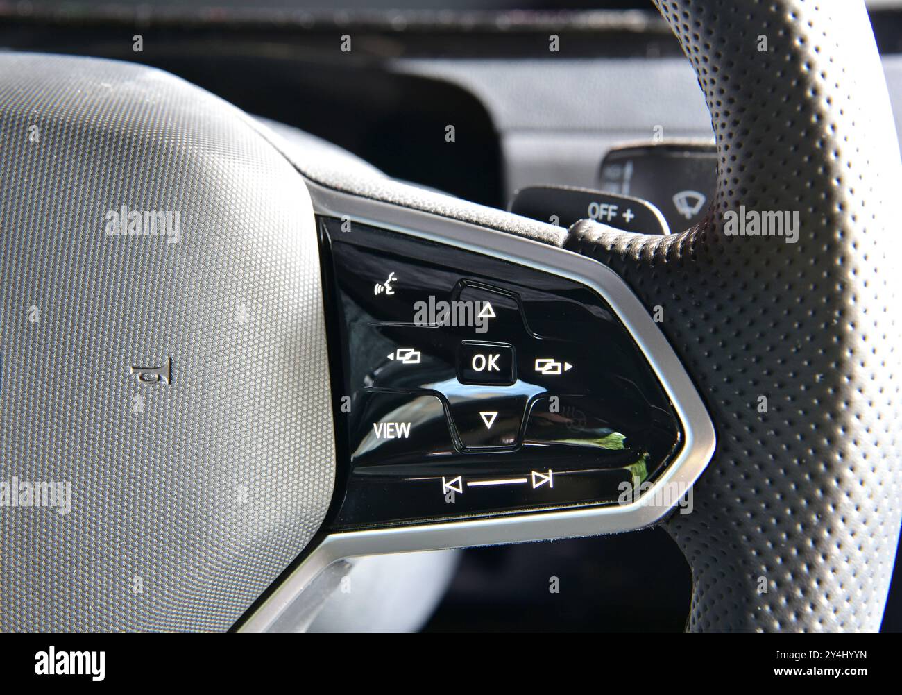 Steering wheel buttons for function control Stock Photo - Alamy