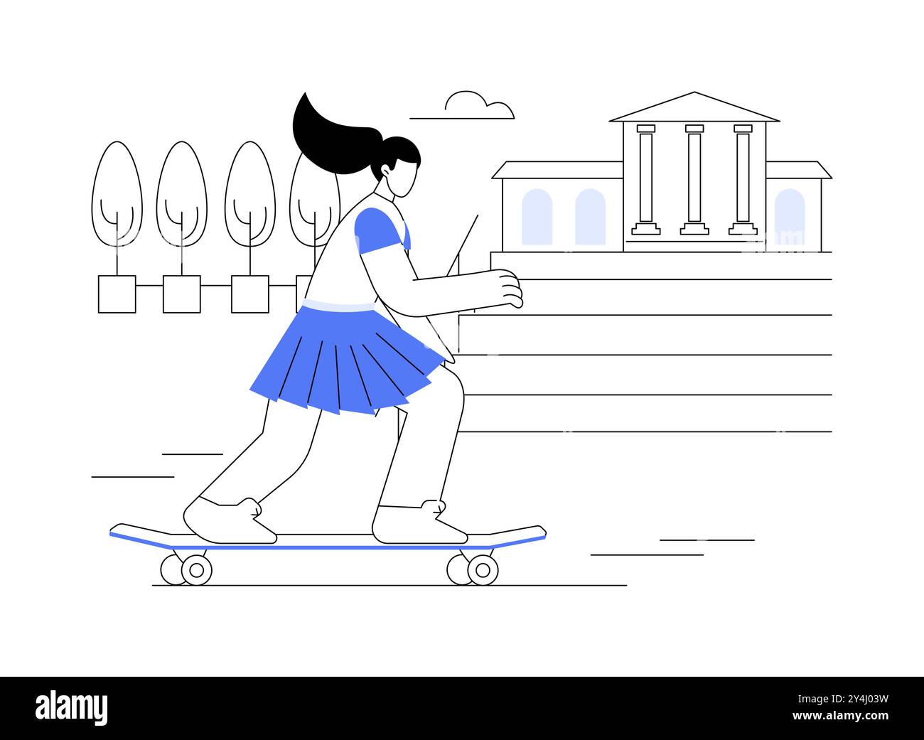 Longboarding isolated cartoon vector illustrations Stock Vector Image ...