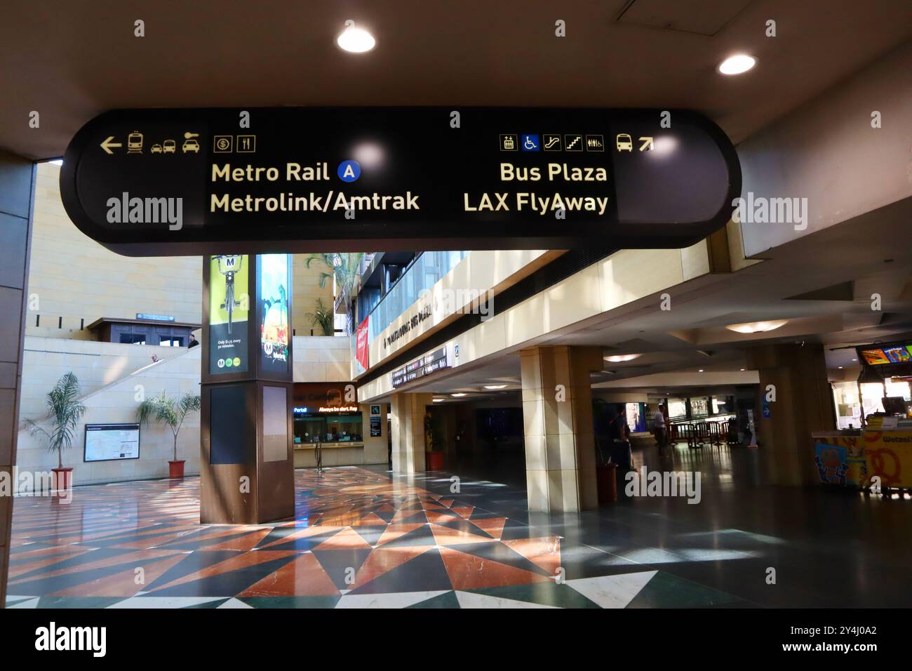 Los Angeles Union Station indication sign to Metro Rail A Line ...