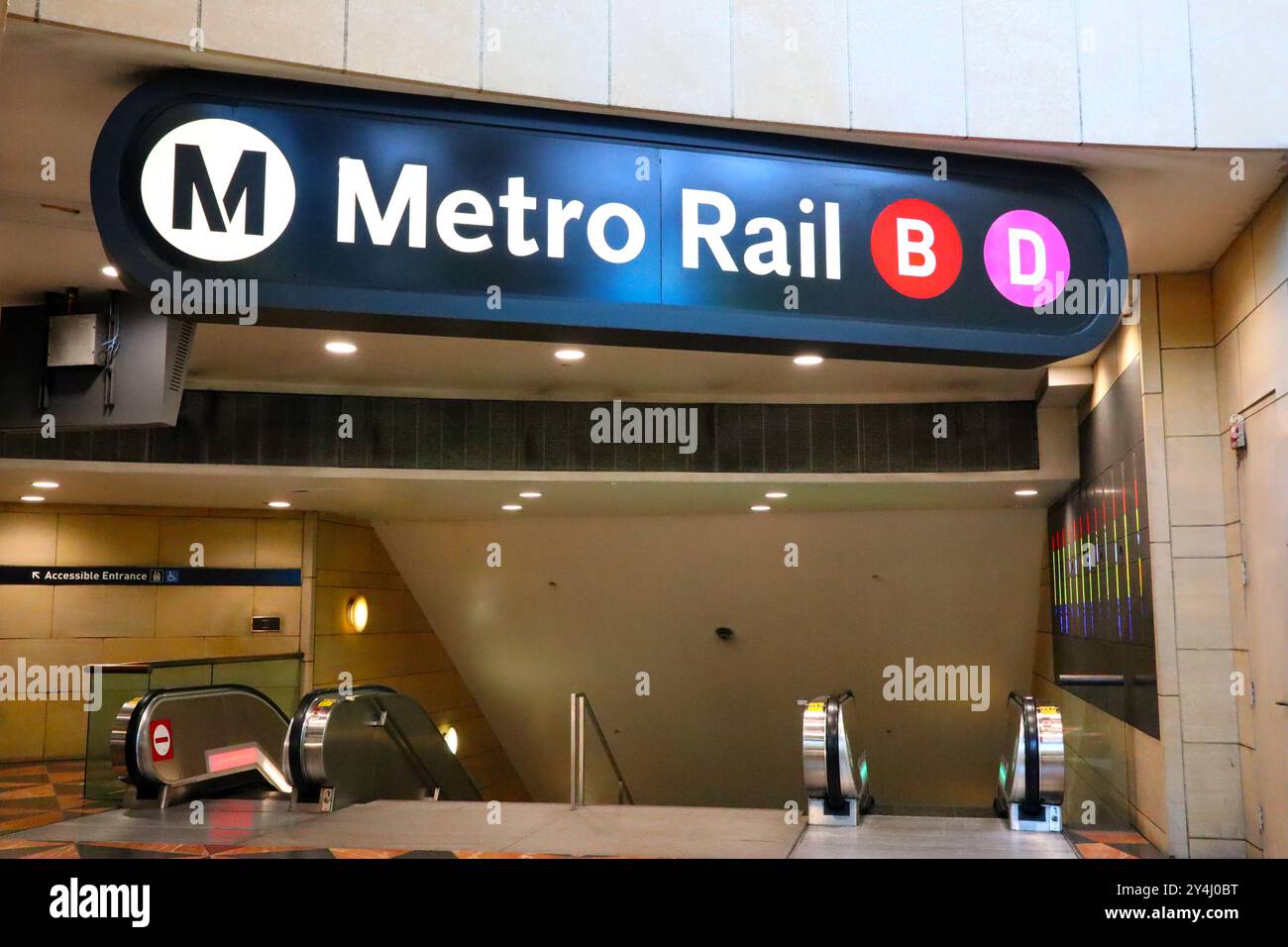 Entrance of Los Angeles Union Station METRO Rail B and D Line Station ...
