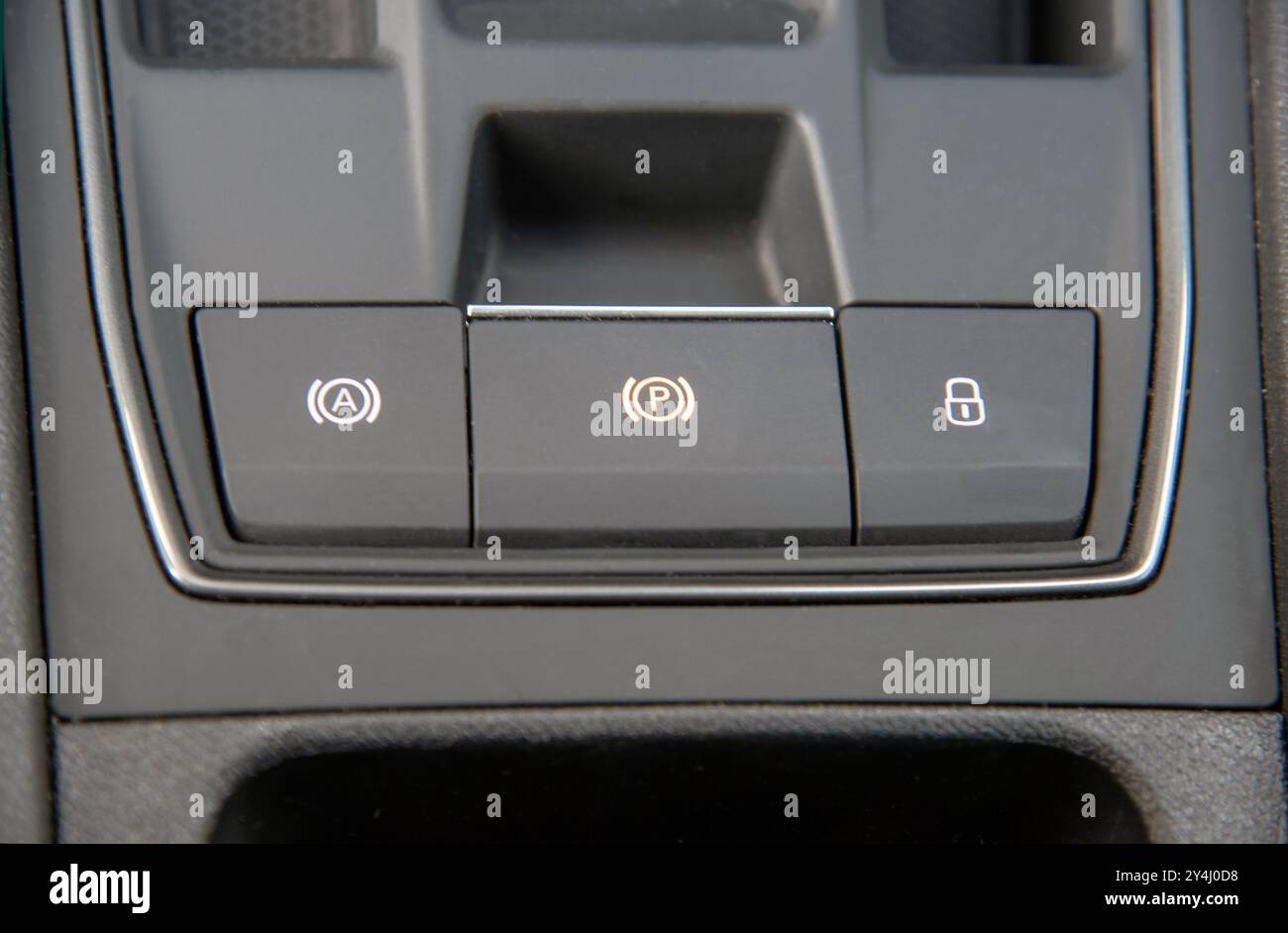 Button to activate the electric parking brake on the car Stock Photo ...