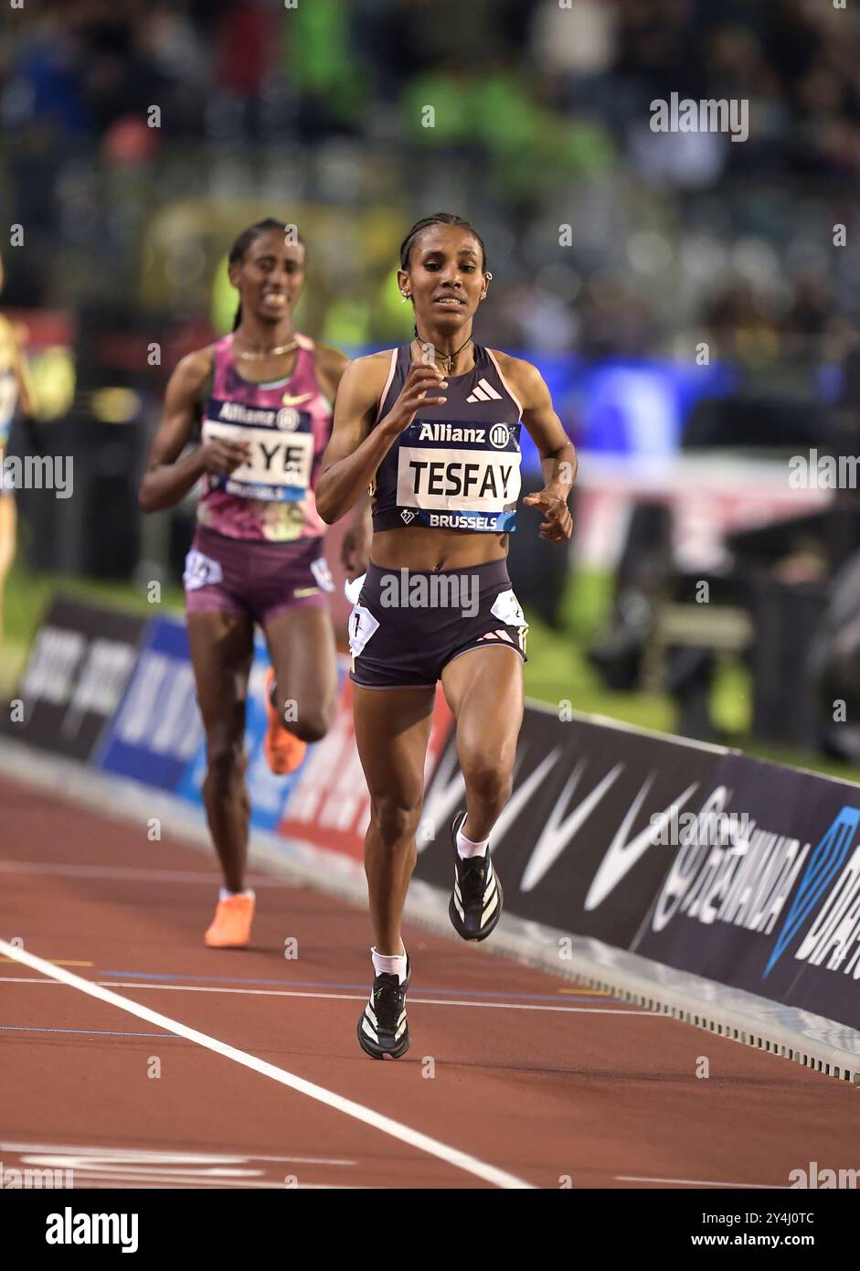 Fotyen Tesfay of Ethiopia competing in the women 5000m at the Memorial ...