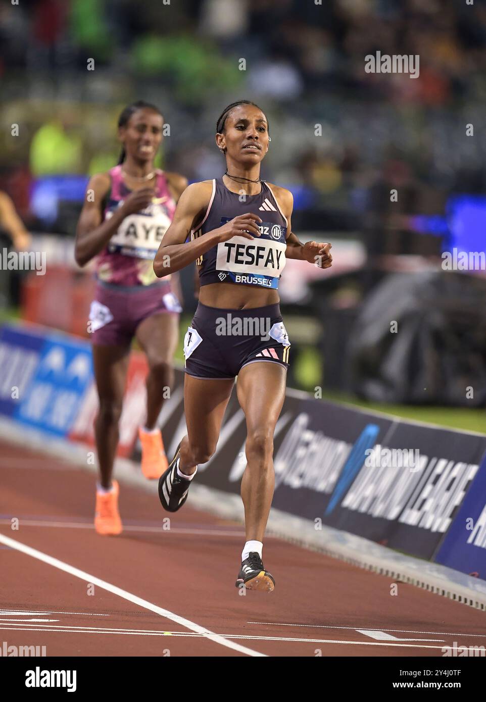 Fotyen Tesfay of Ethiopia competing in the women 5000m at the Memorial ...