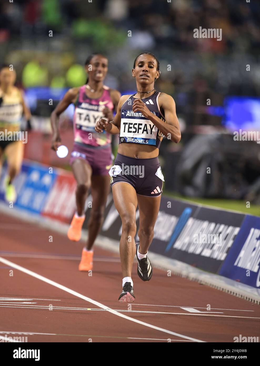 Fotyen Tesfay of Ethiopia competing in the women 5000m at the Memorial ...