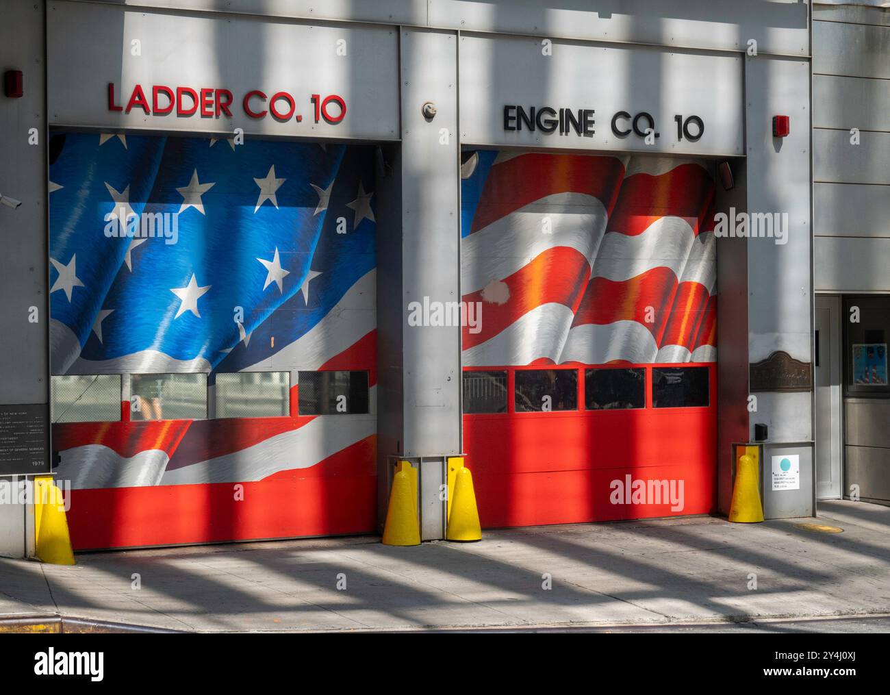 The firehouse near the 911 Memorial has a brightly painted American ...
