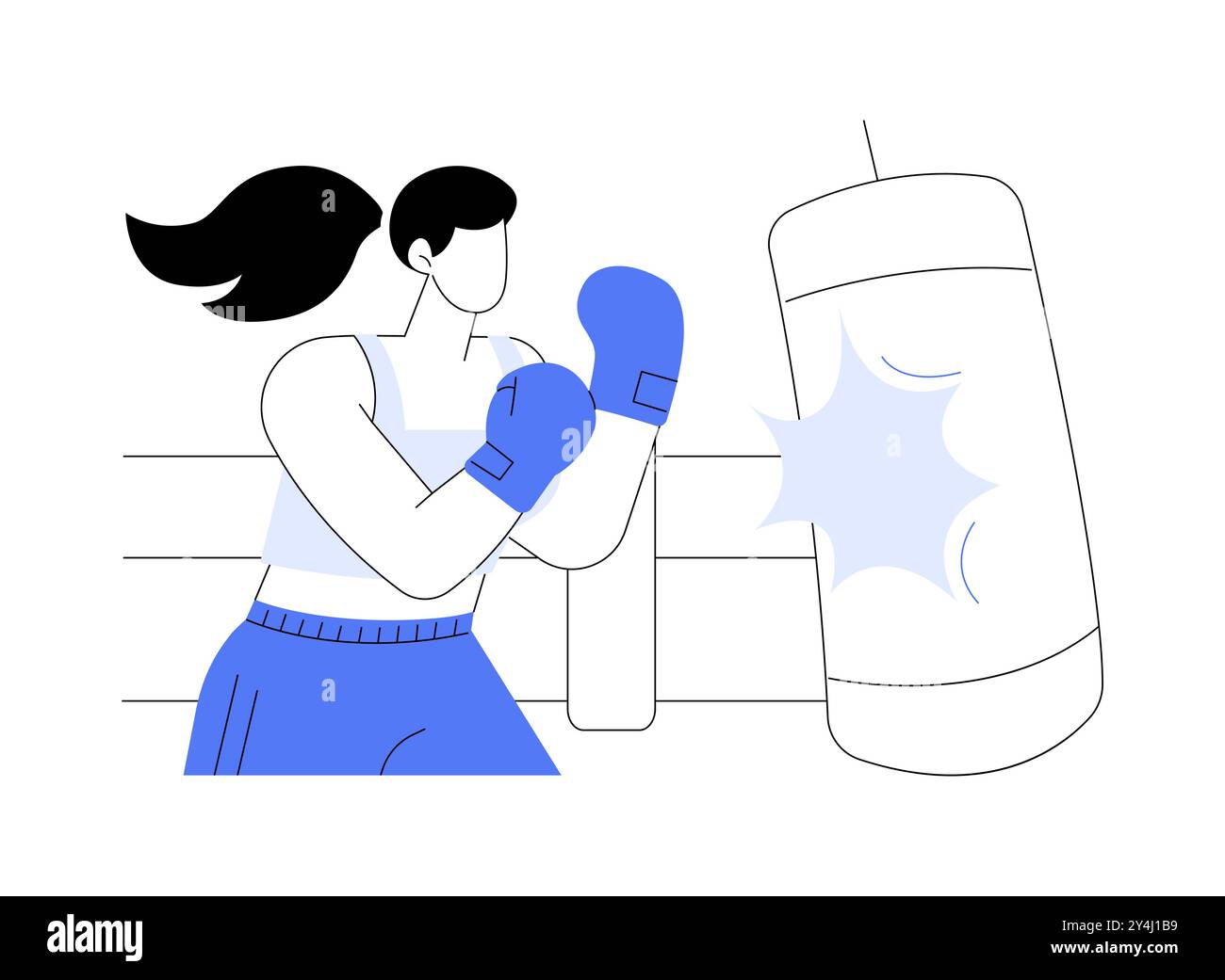 Kickboxing workout isolated cartoon vector illustrations Stock Vector ...