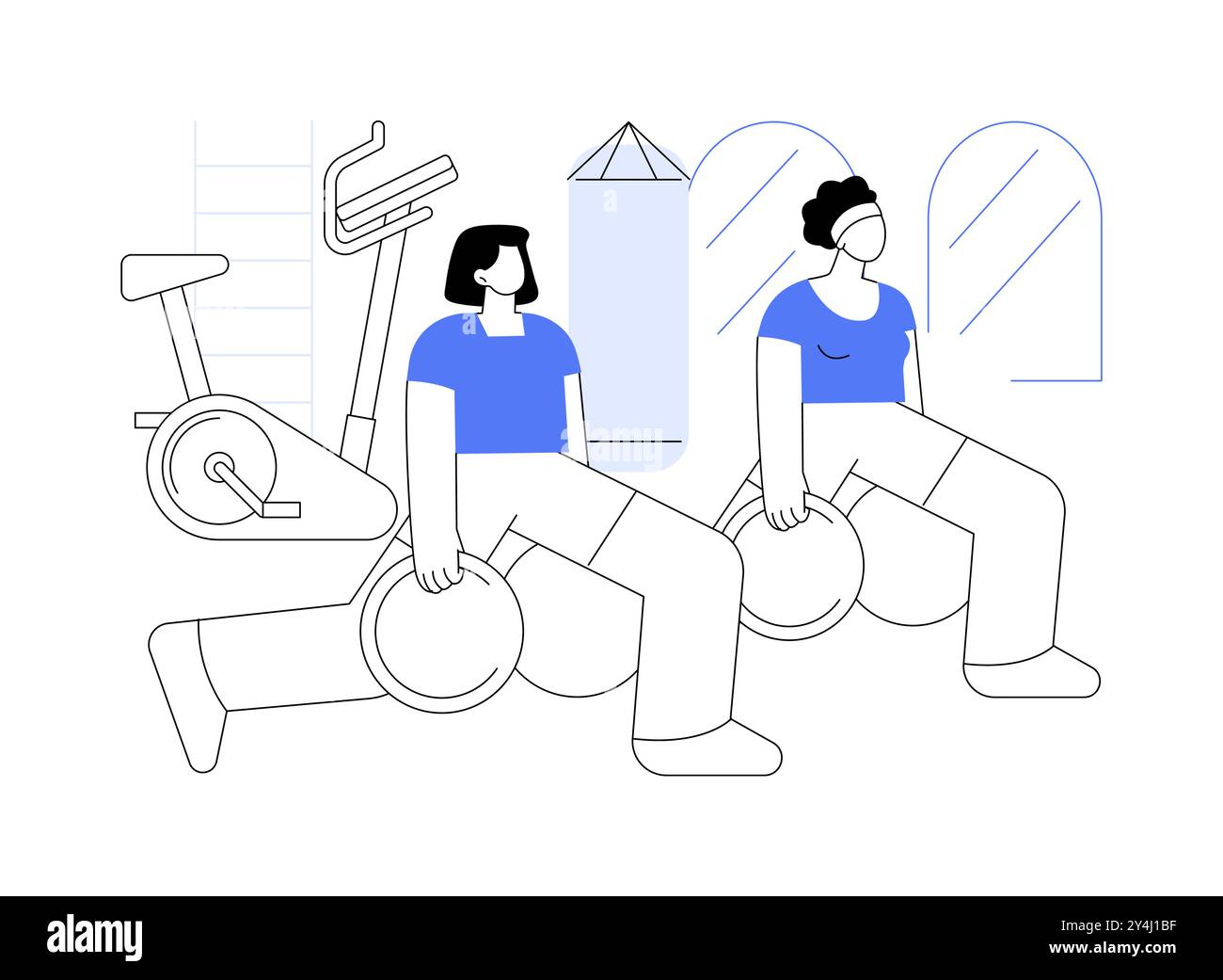 Gym workout isolated cartoon vector illustrations Stock Vector Image ...