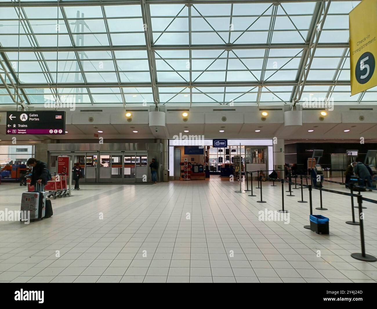 Toronto, ON, Canada - June 21, 2024: Inside view of the Toronto Pearson International Airport ...