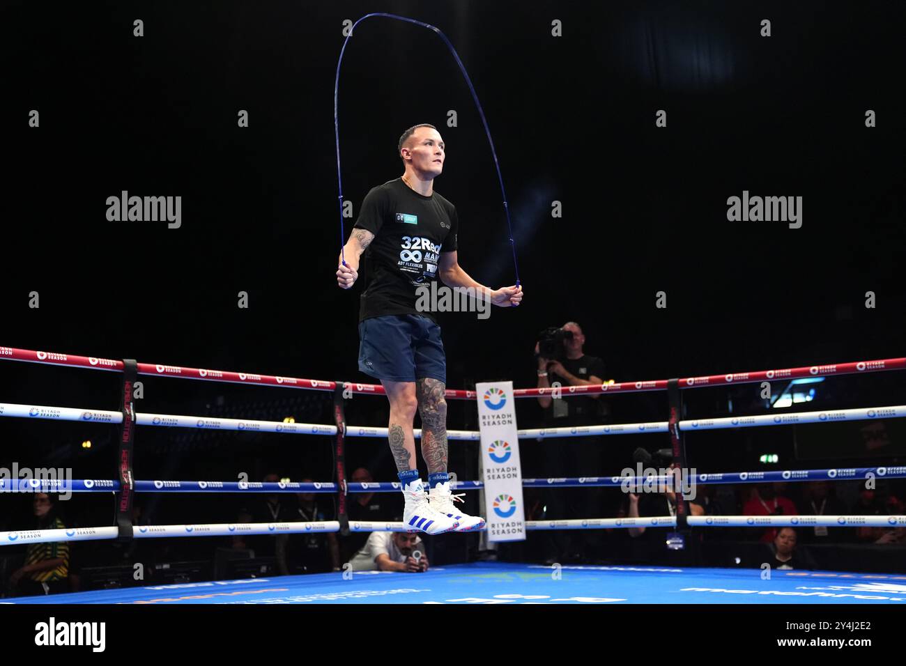 Boxer Josh Warrington during an open workout at Wembley Arena, London ...
