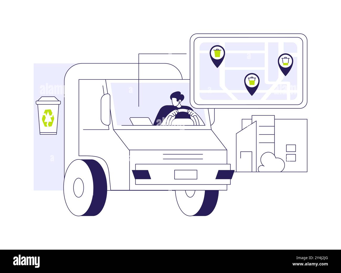 Smart waste collection abstract concept vector illustration Stock ...