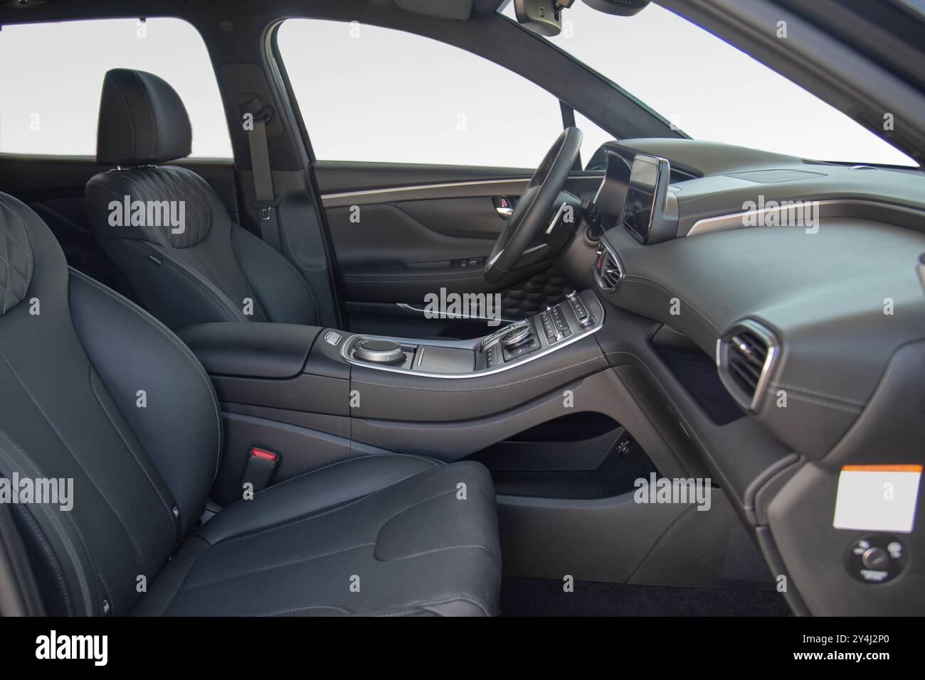 The center console of a sports car with luxury features Stock Photo - Alamy