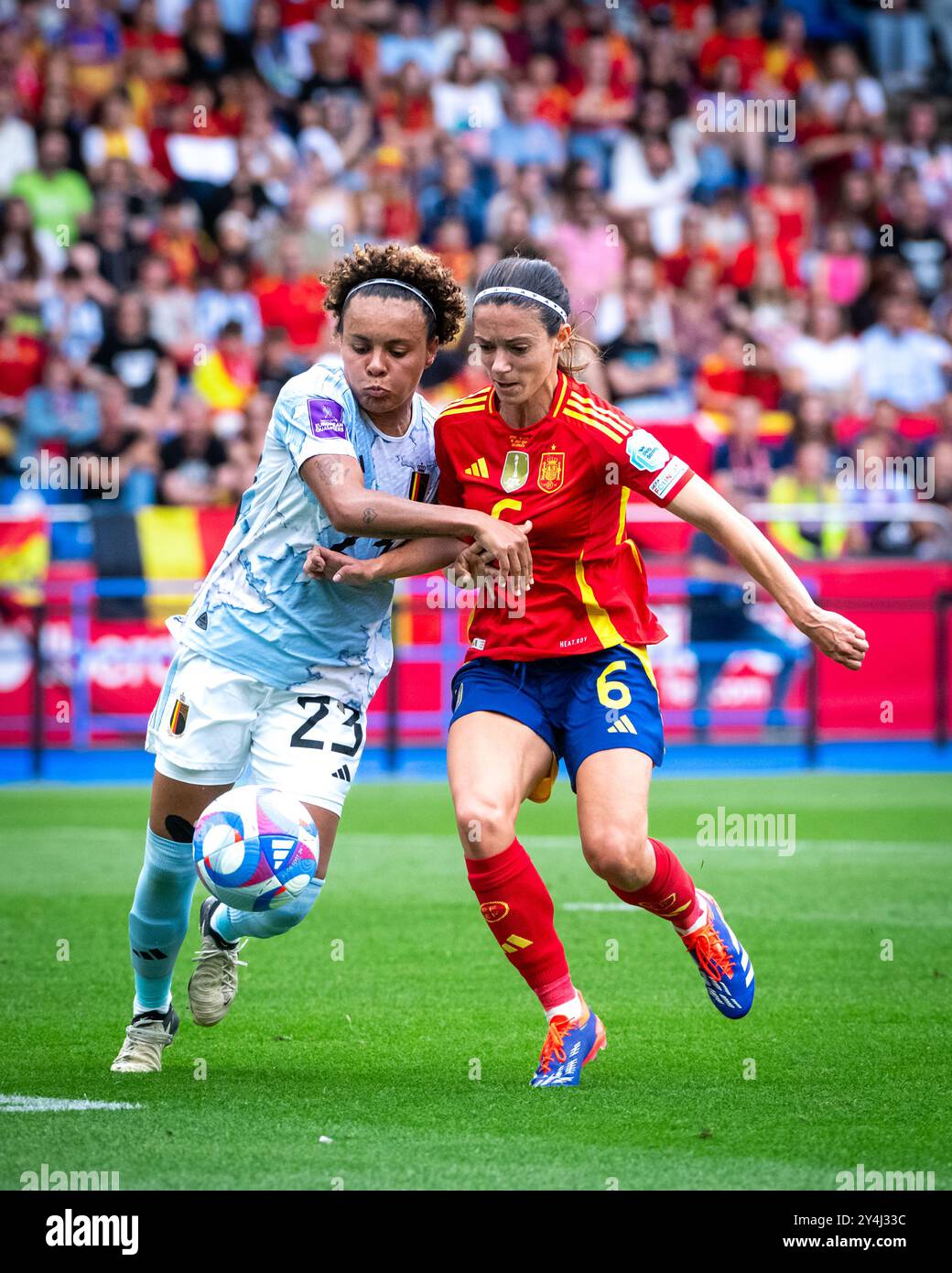 A Coruña, Spain. 16 July, 2024. UEFA Women's Eurocup Qualifier. Spain ...