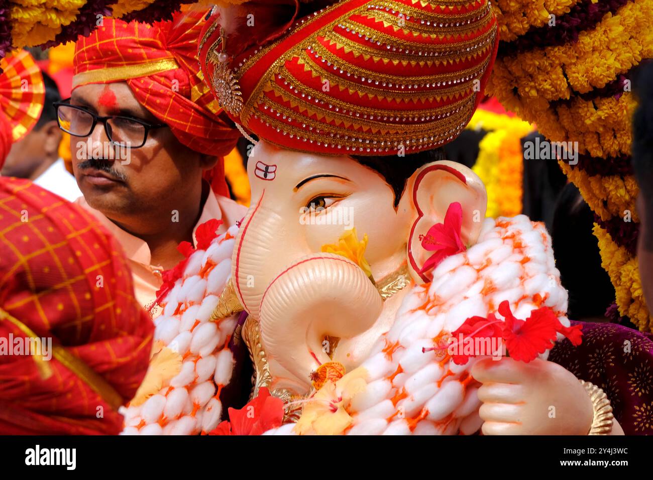 Pune, India - September 29, 2023, Shri Tambadi Jogeshwari Ganpati ...